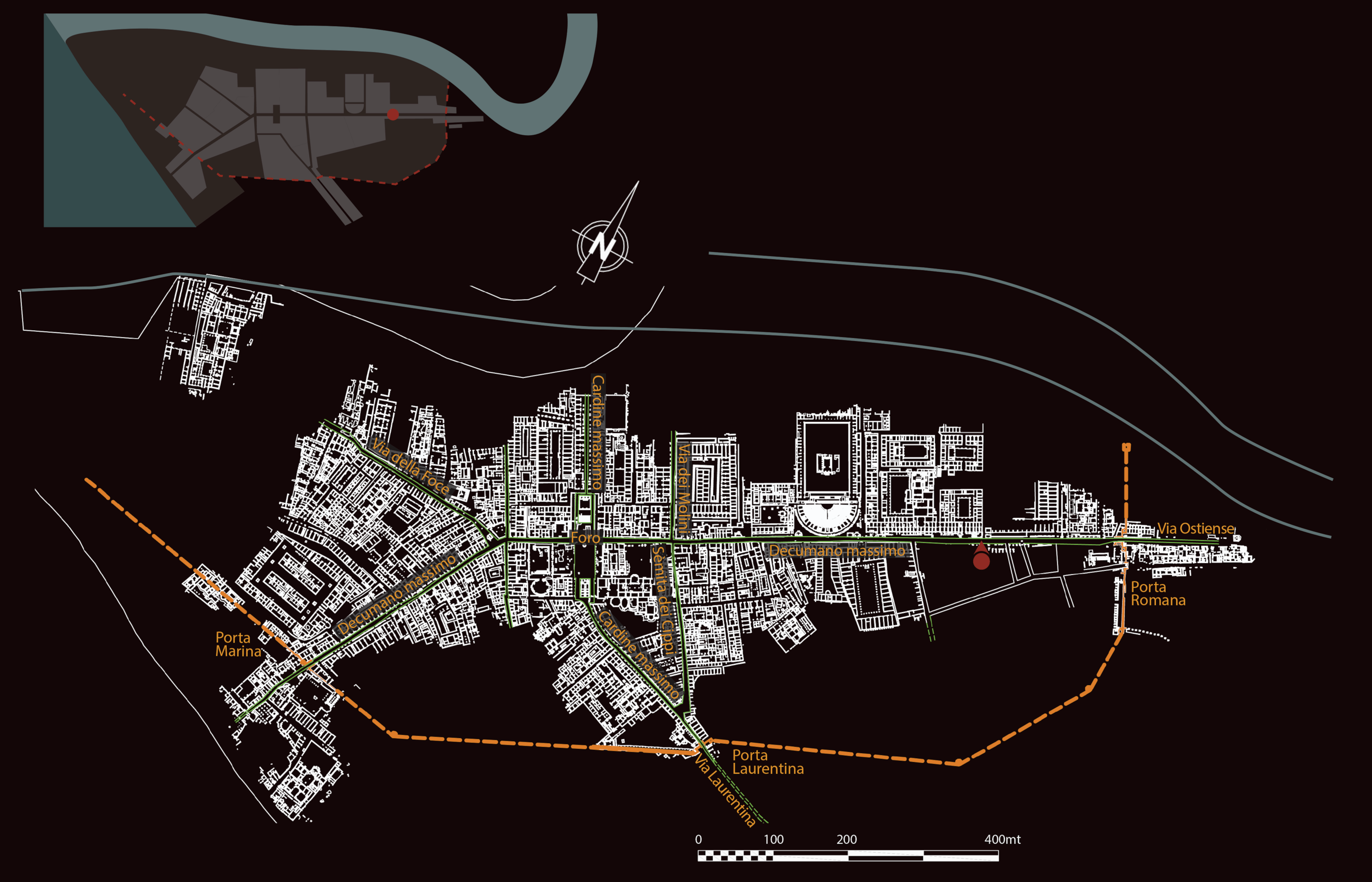 Decumanus and road network - Decumanus and road network - General ...
